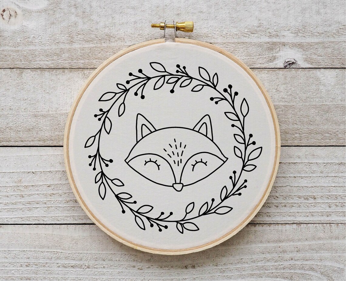 Fox Embroidery Pattern Fox Pattern Hand Embroidery Pattern - Etsy