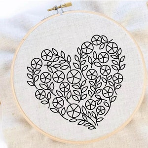 Love Hand Embroidery Pattern Love Flower Embroidery Valentine Hand ...