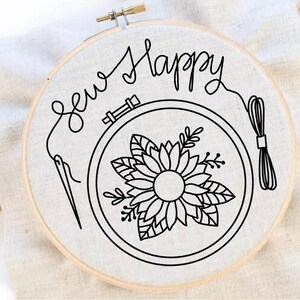 Sew Happy Embroidery Pattern Sewing Embroidery Pattern Sewing Room ...