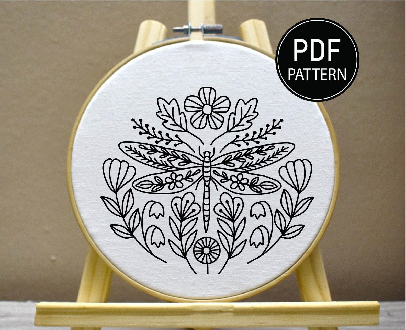 Dragonfly Embroidery Pattern Flower Dragonfly Embroidery Pattern Flower ...