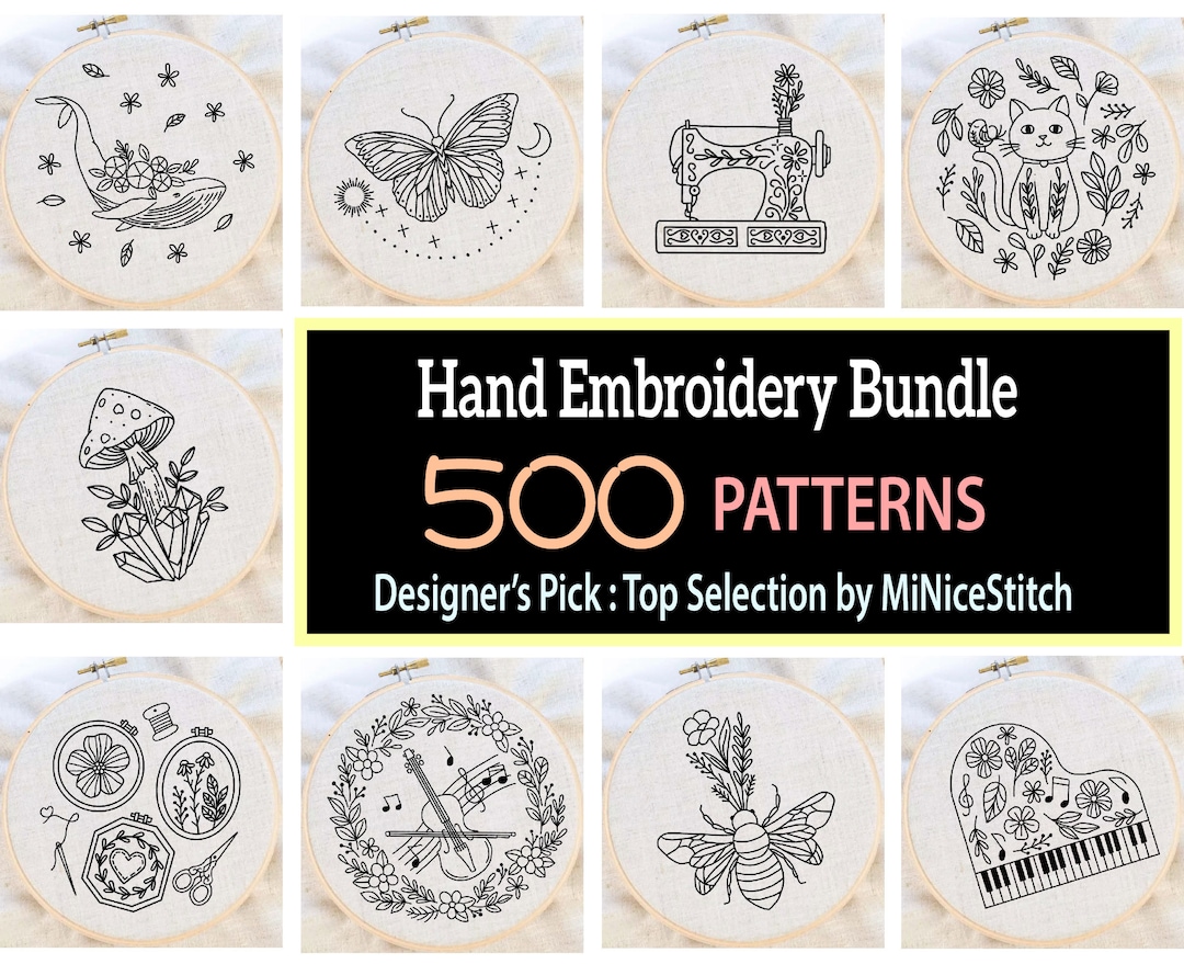 Top Picks ,500 Embroidery Pattern Bundle , Popular Pattern ,embroidery ...