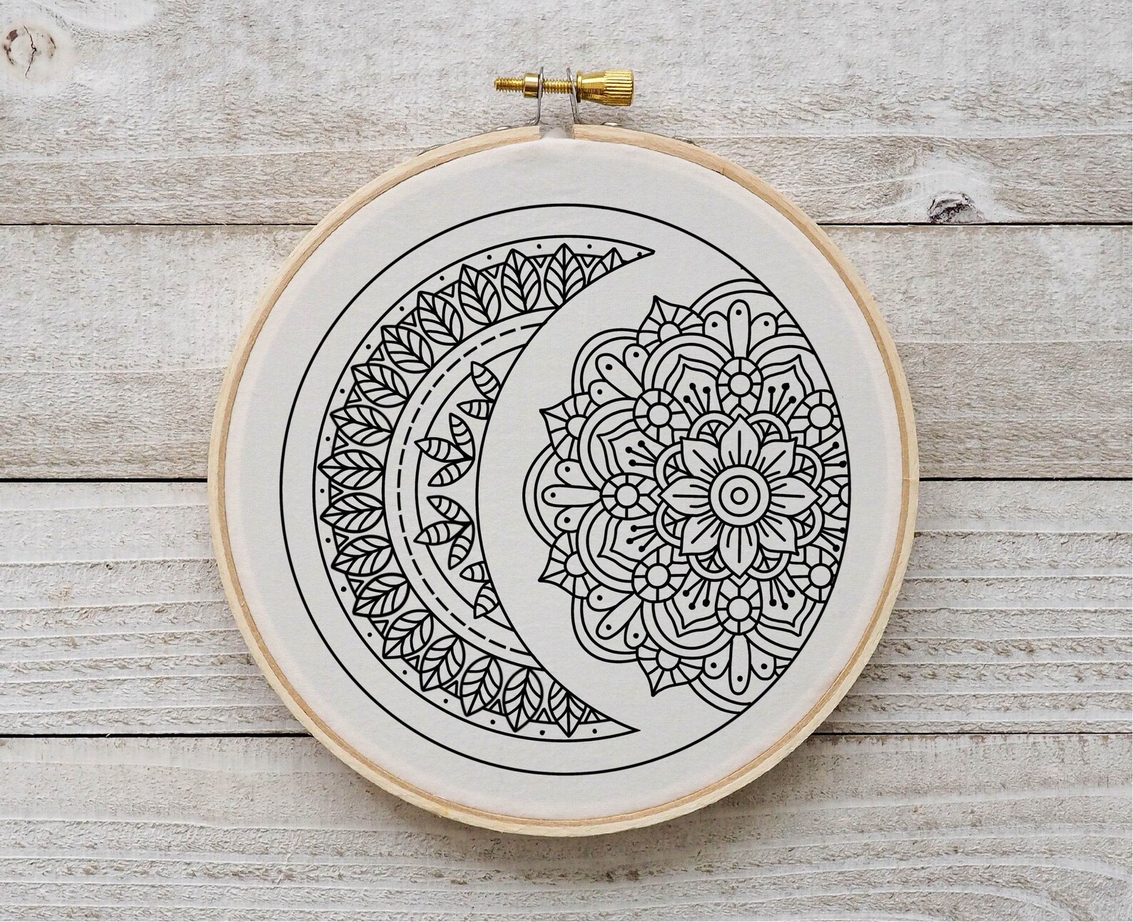 Mandala Embroidery Pattern Mandala Hand Embroidery Moon Mandala ...