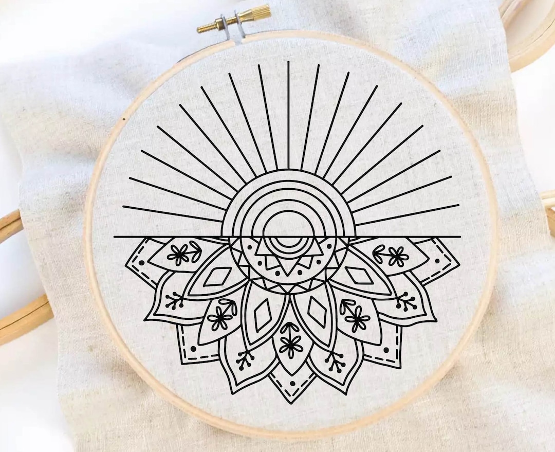 Mandala Embroidery Pattern Sunny Mandala Pattern Mandala Line Hand ...