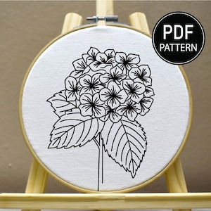 Hydrangea Embroidery Pattern Bouquet Embroidery Flower Embroidery ...