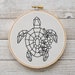 Turtle Flower Embroidery Turtle Hand Embroidery Floral Hand Embroidery ...