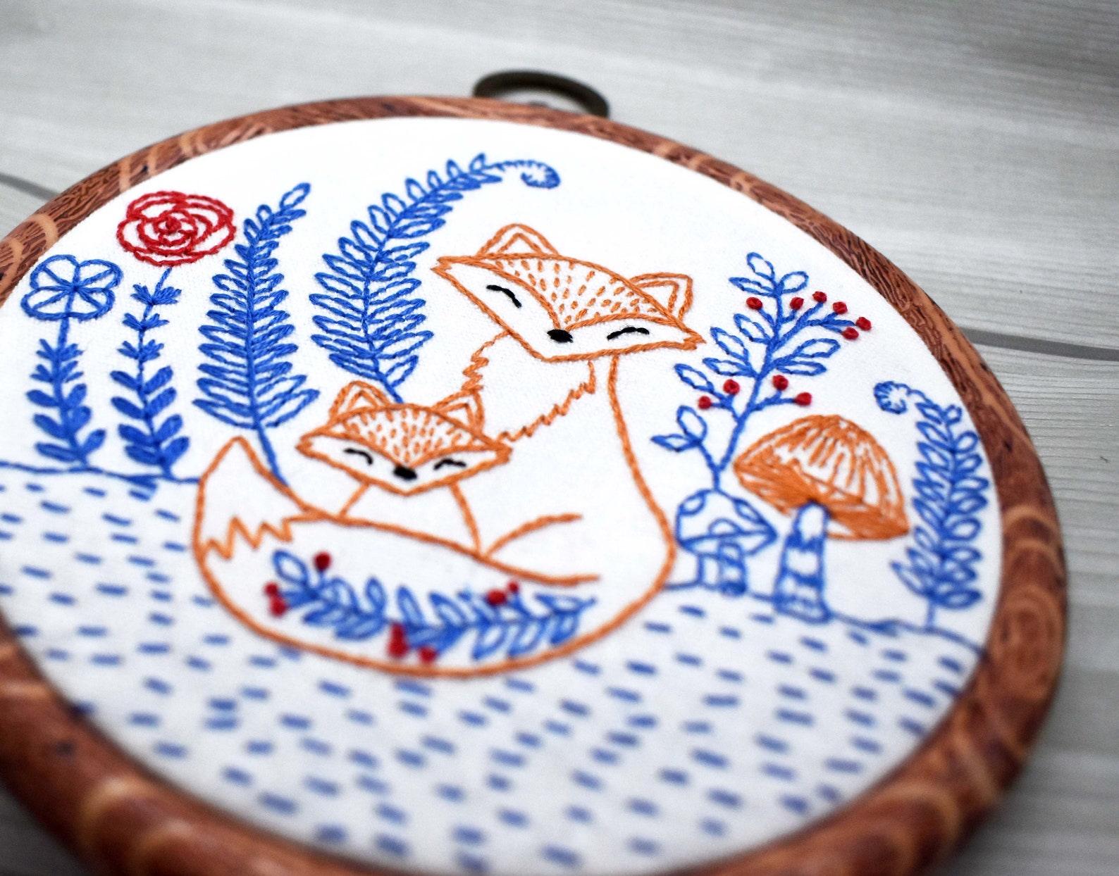 Fox Mother and Baby Embroidery Pattern Fox Baby Fox Pattern | Etsy