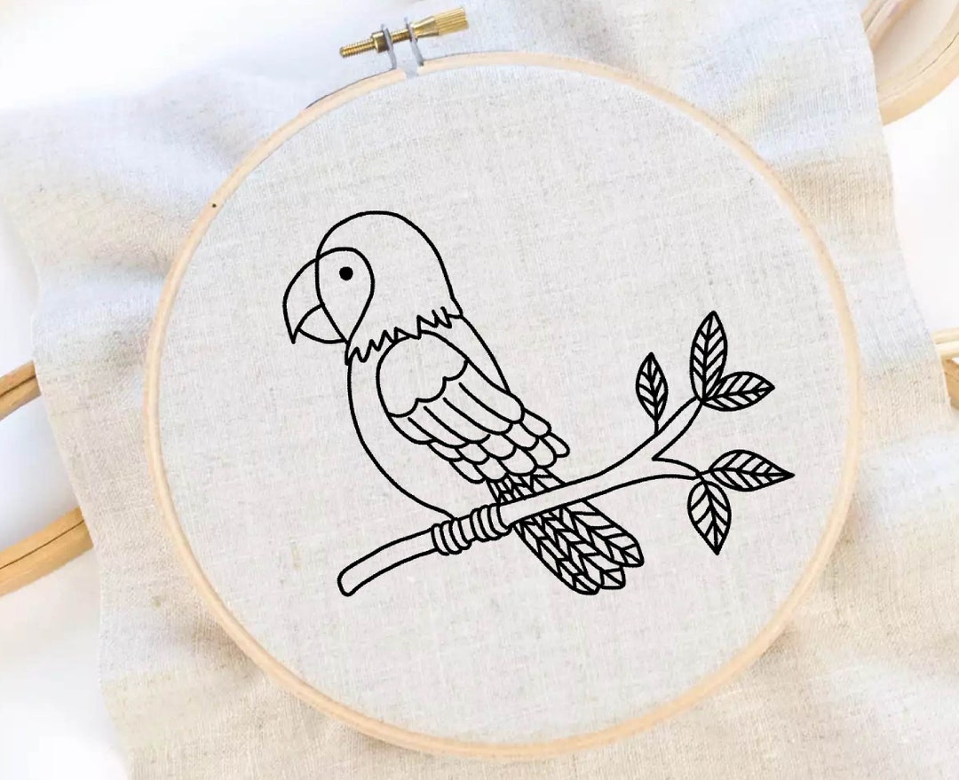 Parrot Hand Embroidery Pattern Bird Embroidery Cute Bird Pattern ...