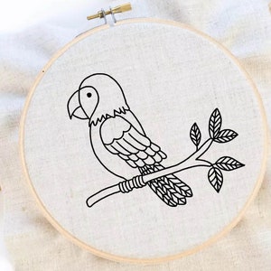 Parrot Hand Embroidery Pattern Bird Embroidery Cute Bird Pattern ...