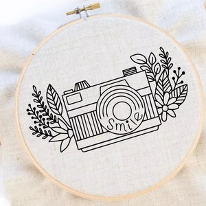 Smile Camera Embroidery Pattern Words Embroidery Pattern Camera Pattern ...