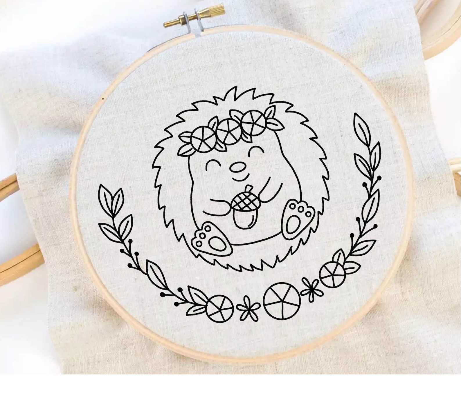 Hedgehog Embroidery Pattern Flower Hedgehog Embroidery Pattern - Etsy