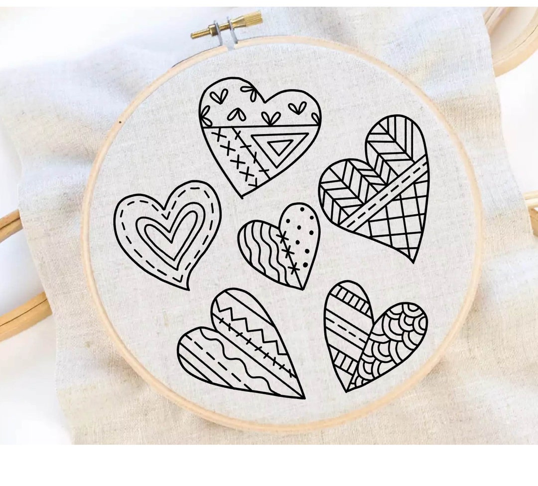 Love Hand Embroidery Pattern Sampler Embroidery Valentine Hand ...