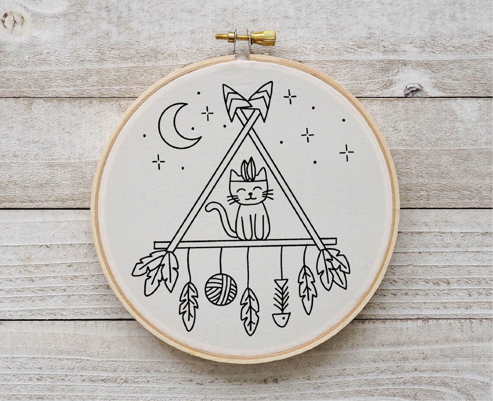 Cat Embroidery Boho Cat Hand Embroidery Cat Hand Embroidery - Etsy