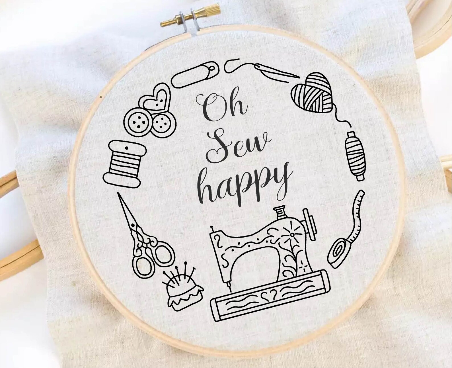 Oh Sew Happy Embroidery Pattern Sewing Machine Embroidery - Etsy