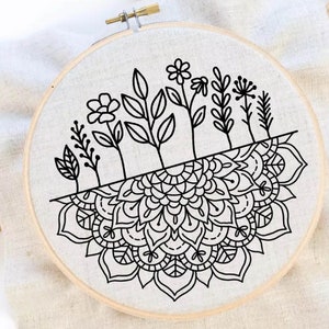 Flower Mandala Embroidery Pattern Mandala Art Embroidery Pattern Floral ...