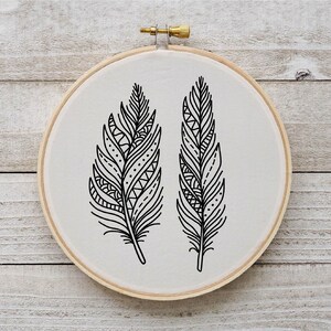 Feathers Embroidery Pattern Feather Art Embroidery Sampler Hand ...