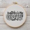 Love Hand Embroidery Pattern Love Flower Embroidery Valentine Hand ...