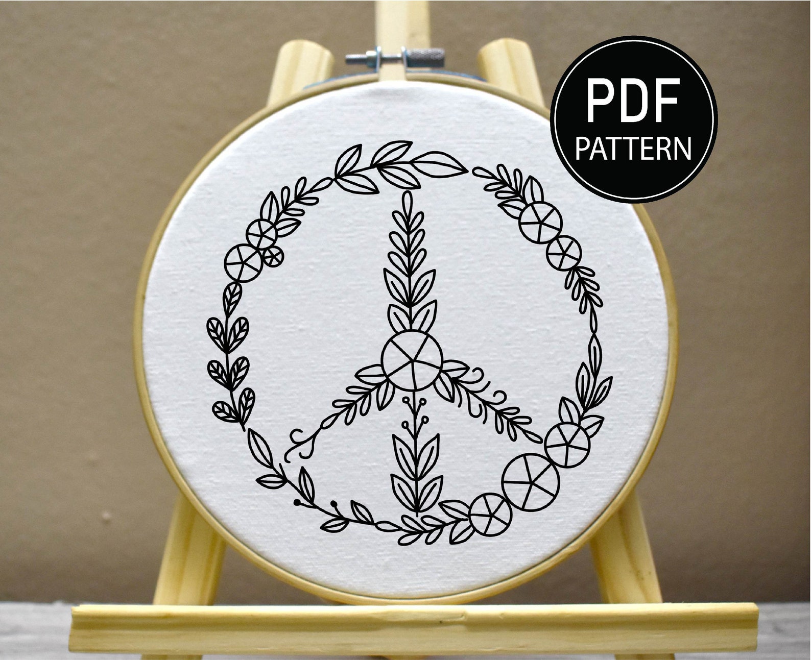 Peace Embroidery Pattern Peace Flower Embroidery Pattern Rose - Etsy