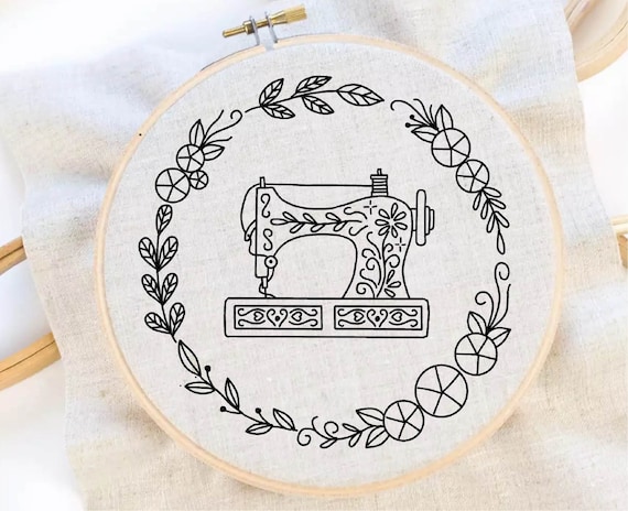 Sewing Machine Embroidery Pattern Wreath Embroidery Sewing - Etsy