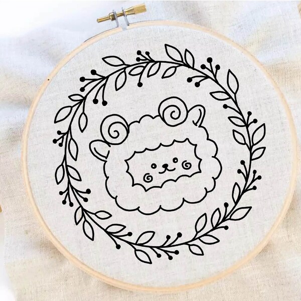 Sheep Embroidery - Etsy