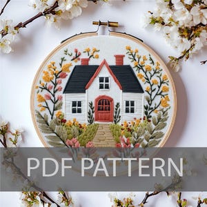 House Embroidery Pattern House Garden Embroidery Pattern Home ...