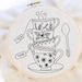 Tea Time Embroidery Pattern- Tea Cups Embroidery Pattern - Tea Cup ...