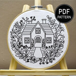 House Embroidery Pattern House Garden Embroidery Pattern Home ...