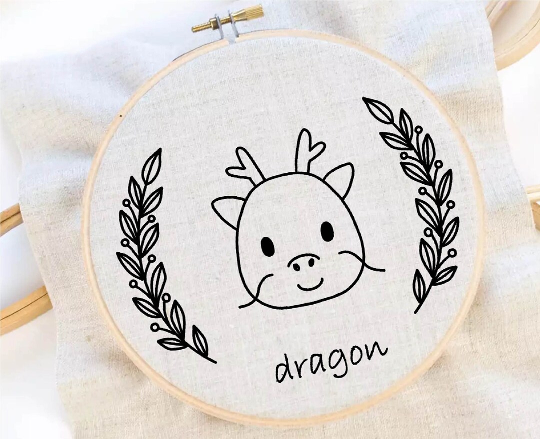 Dragon Embroidery Pattern Chinese Zodiac Embroidery Zodiac Sign Hand ...
