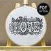 Love Hand Embroidery Pattern Love Fonts Embroidery Love Flower Hand ...