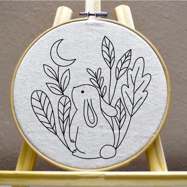Rabbit Hand Embroidery Pattern - Etsy