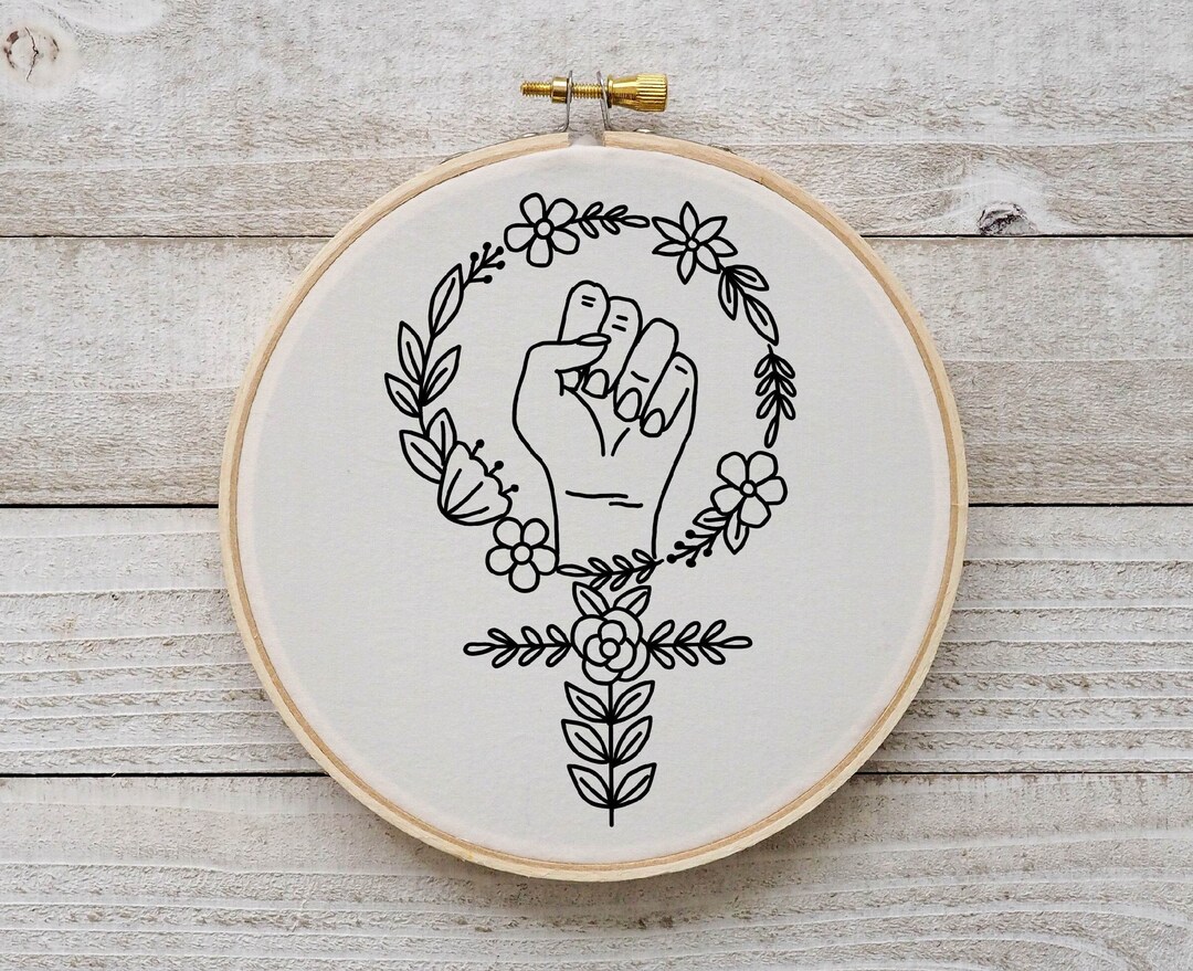 Feminist Embroidery Pattern Girl Power Embroidery Feminism Hand ...