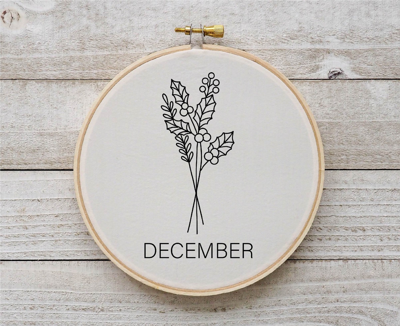 Birth Month Flower Embroidery Pattern December Flower - Etsy