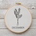 Birth Month Flower Embroidery Pattern December Flower - Etsy