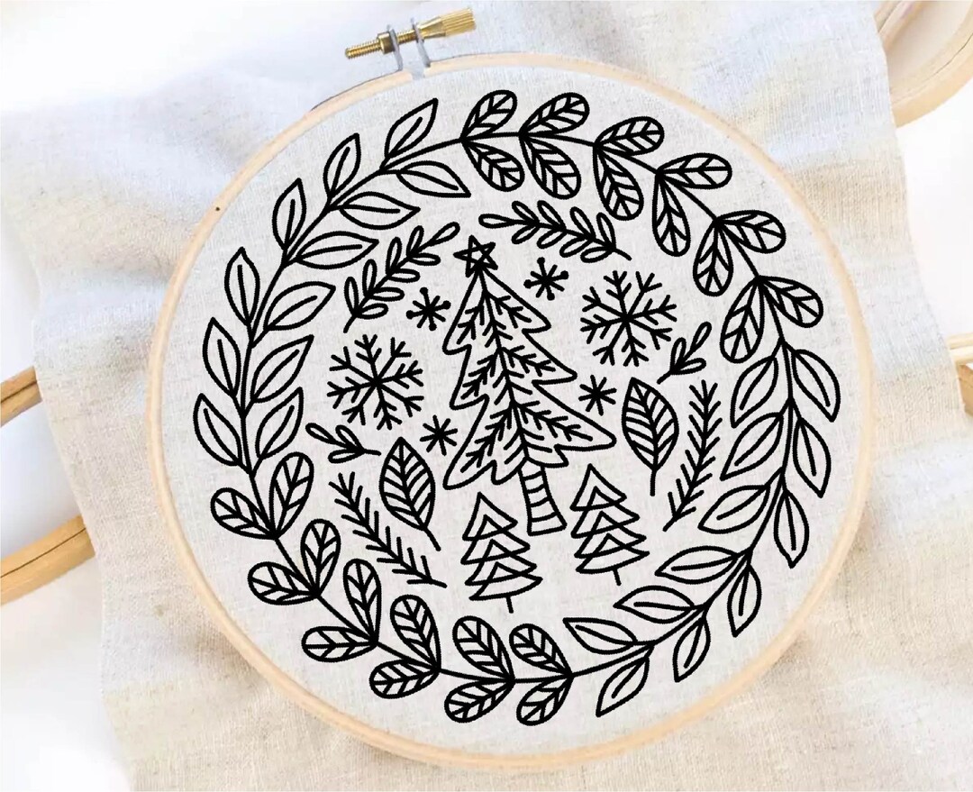 Christmas Embroidery Pattern Christmas Tree Embroidery Christmas Folk ...
