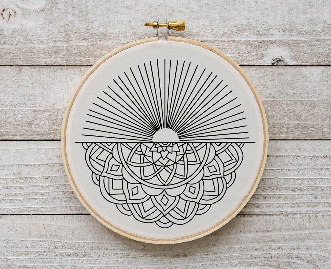 Mandala Embroidery Pattern Line Art Hand Embroidery Pattern - Etsy