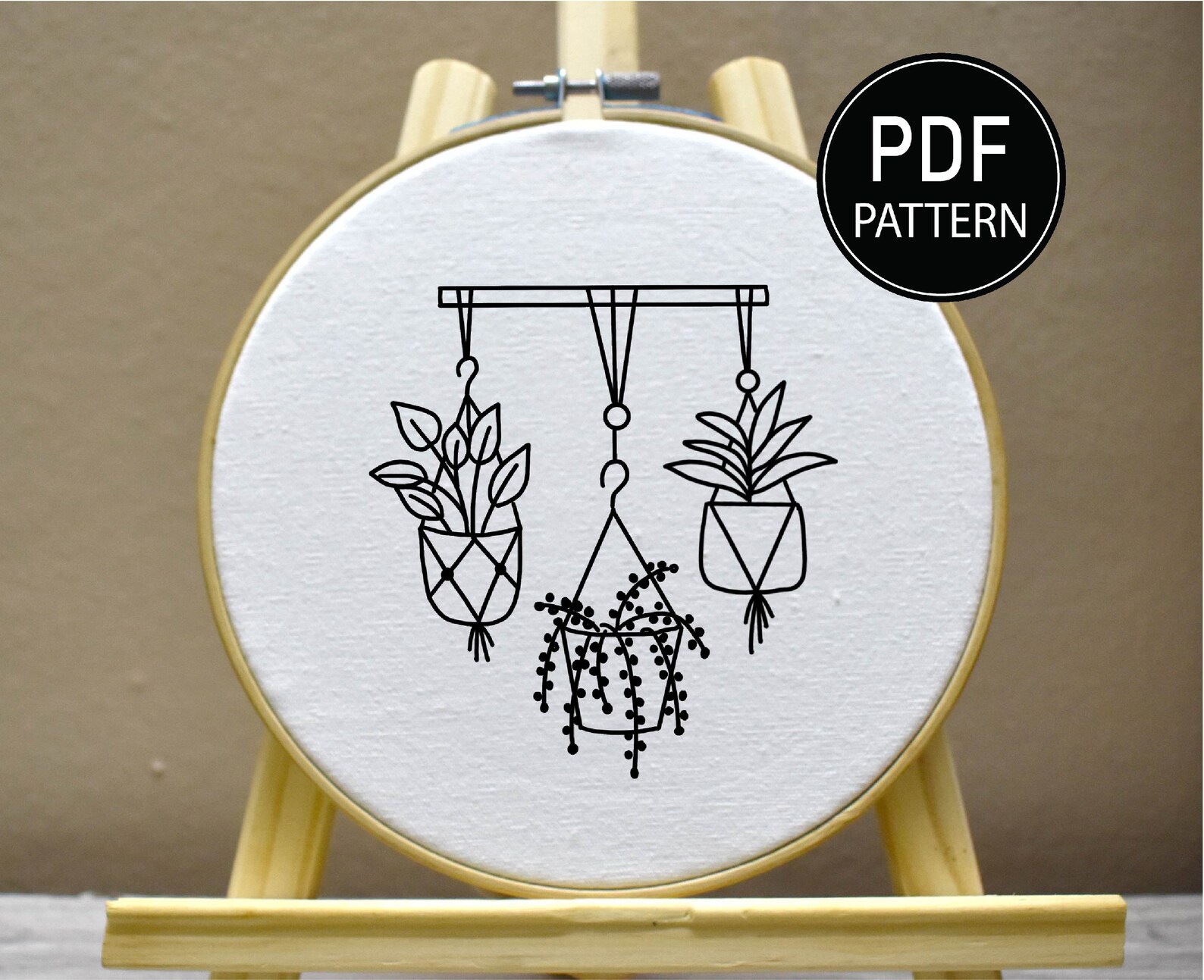 House Plants Embroidery Pattern Modern Embroidery Botanical Embroidery ...