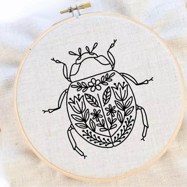 Beetle Embroidery - Etsy