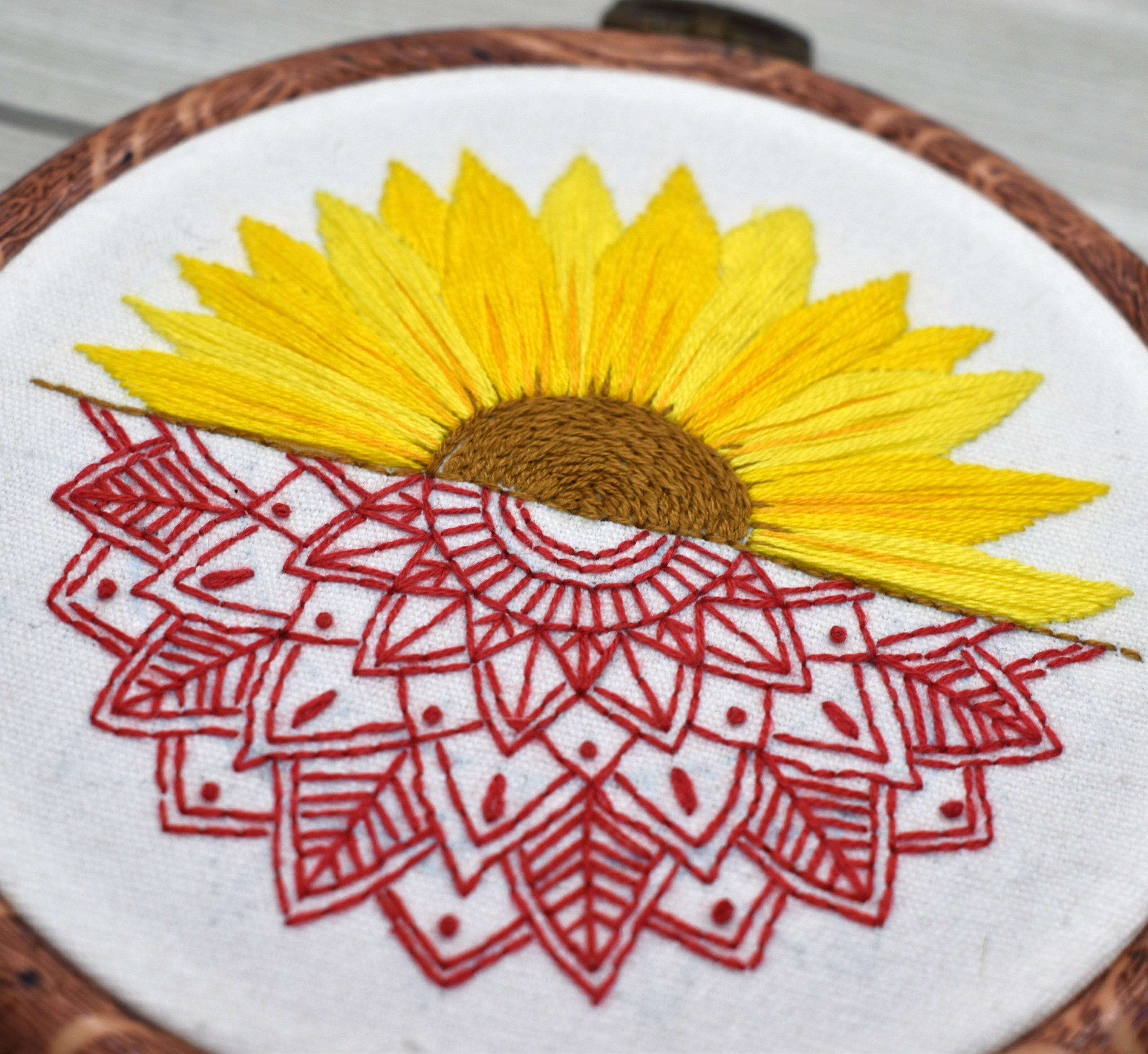 Sunflower Mandala Embroidery Pattern /mandala Pattern / Hand - Etsy