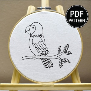 Parrot Hand Embroidery Pattern Bird Embroidery Cute Bird Pattern ...