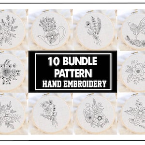 Bundle Set of Hand Embroidery Pattern Design Embroidery Set - Etsy