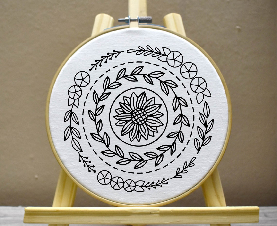 Wreath Embroidery Pattern Flower Pattern Hand Embroidery - Etsy
