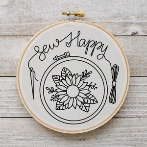 Sew Happy Embroidery Pattern Sewing Embroidery Pattern Sewing Room ...