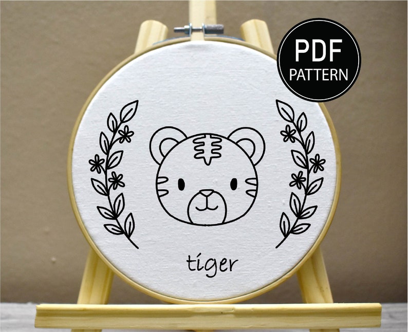 Tiger Embroidery Pattern Chinese Zodiac Embroidery Zodiac Sign Hand ...