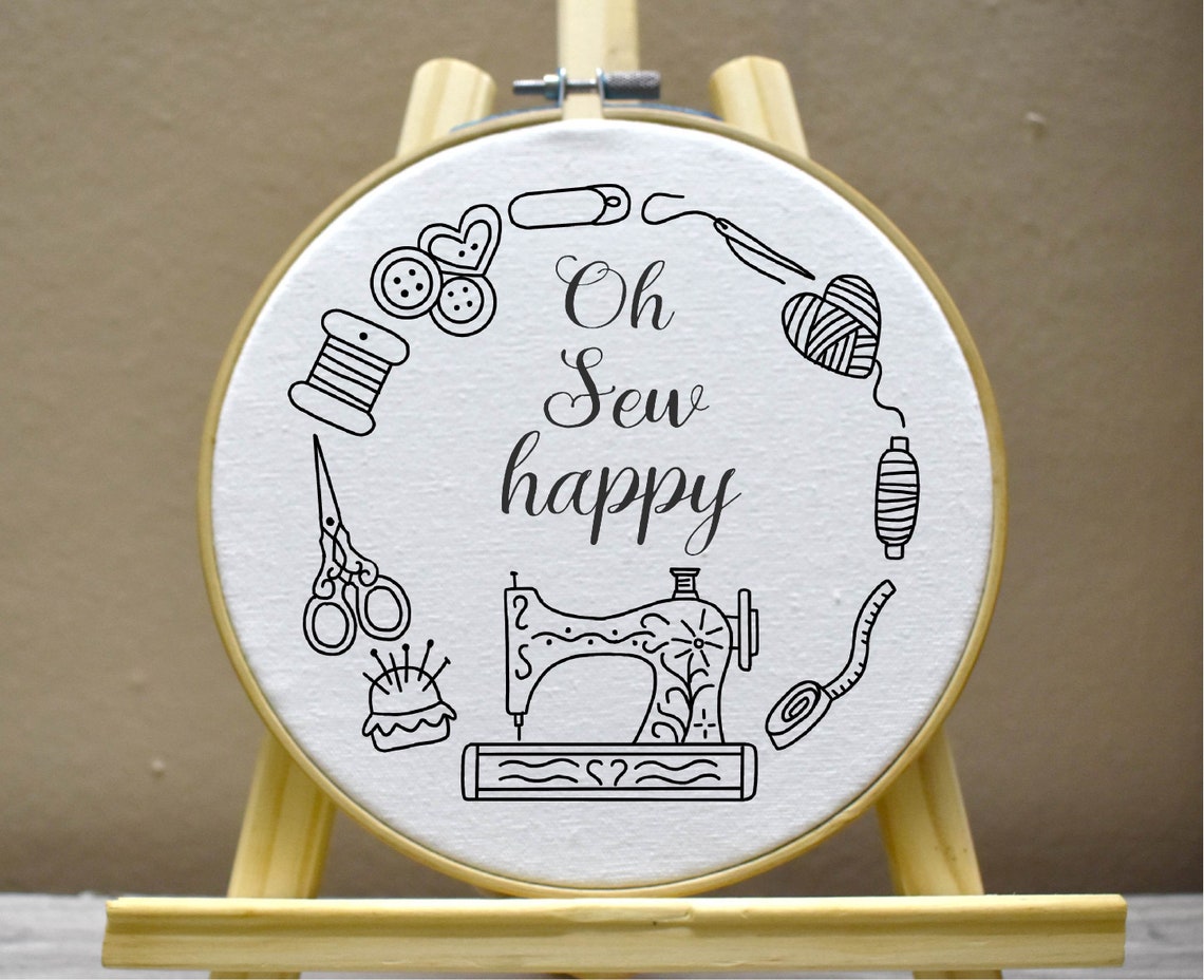 Oh Sew Happy Embroidery Pattern Sewing Machine Embroidery - Etsy