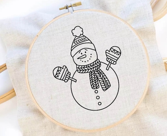 Snowman Embroidery Christmas Embroidery Pattern Christmas - Etsy
