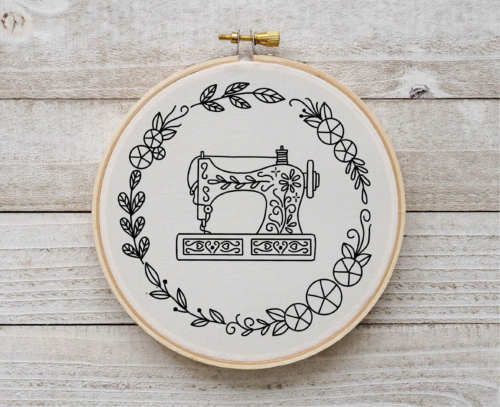 Sewing Machine Embroidery Pattern Wreath Embroidery Sewing Room ...