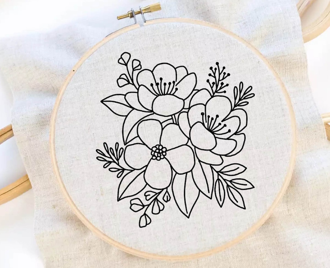 Flower Embroidery Pattern Bouquet Embroidery Floral Embroidery Pattern ...