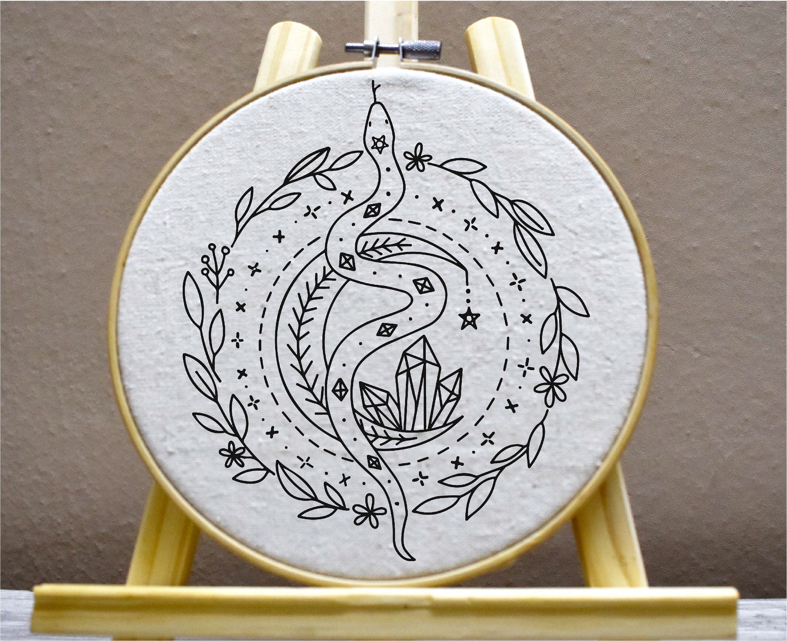 Snake Embroidery Pattern Whimsical Embroidery Crystal Pattern - Etsy