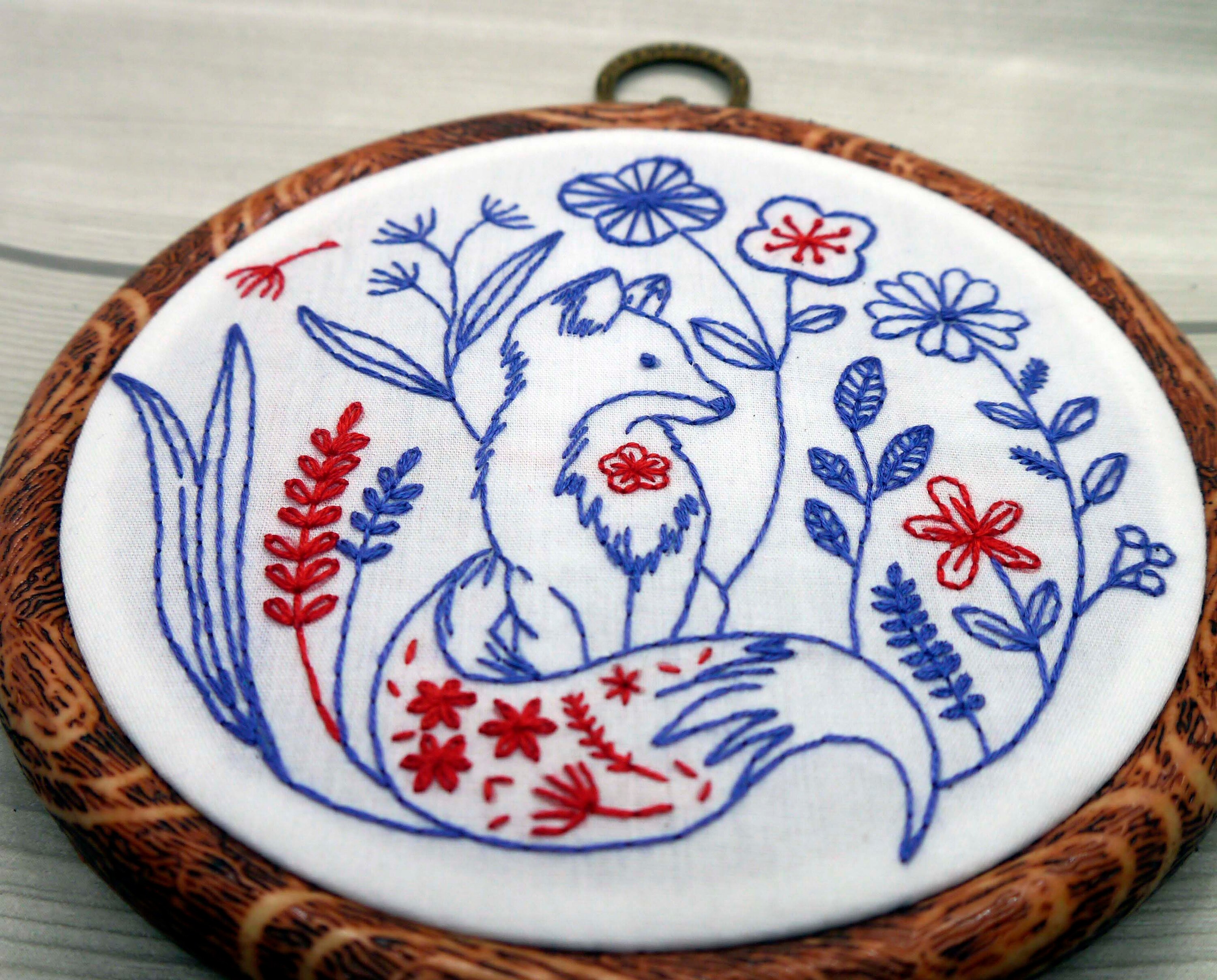 Fox Embroidery Pattern Embroidery Kit Fox Pattern Hand - Etsy