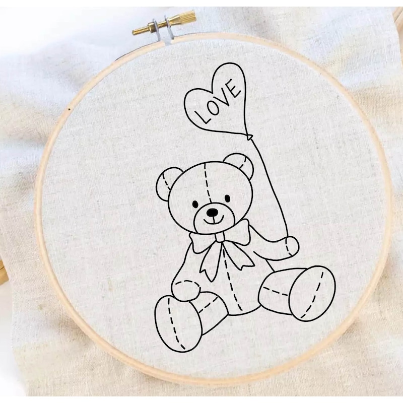Bear Hand Embroidery - Etsy