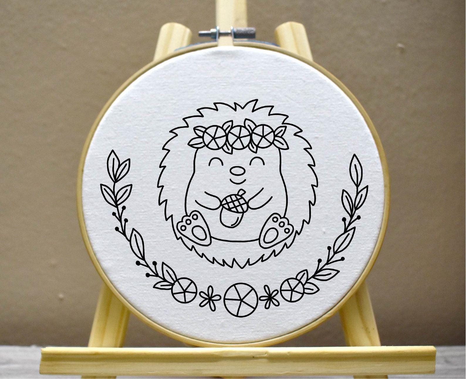 Hedgehog Embroidery Pattern Flower Hedgehog Embroidery Pattern - Etsy